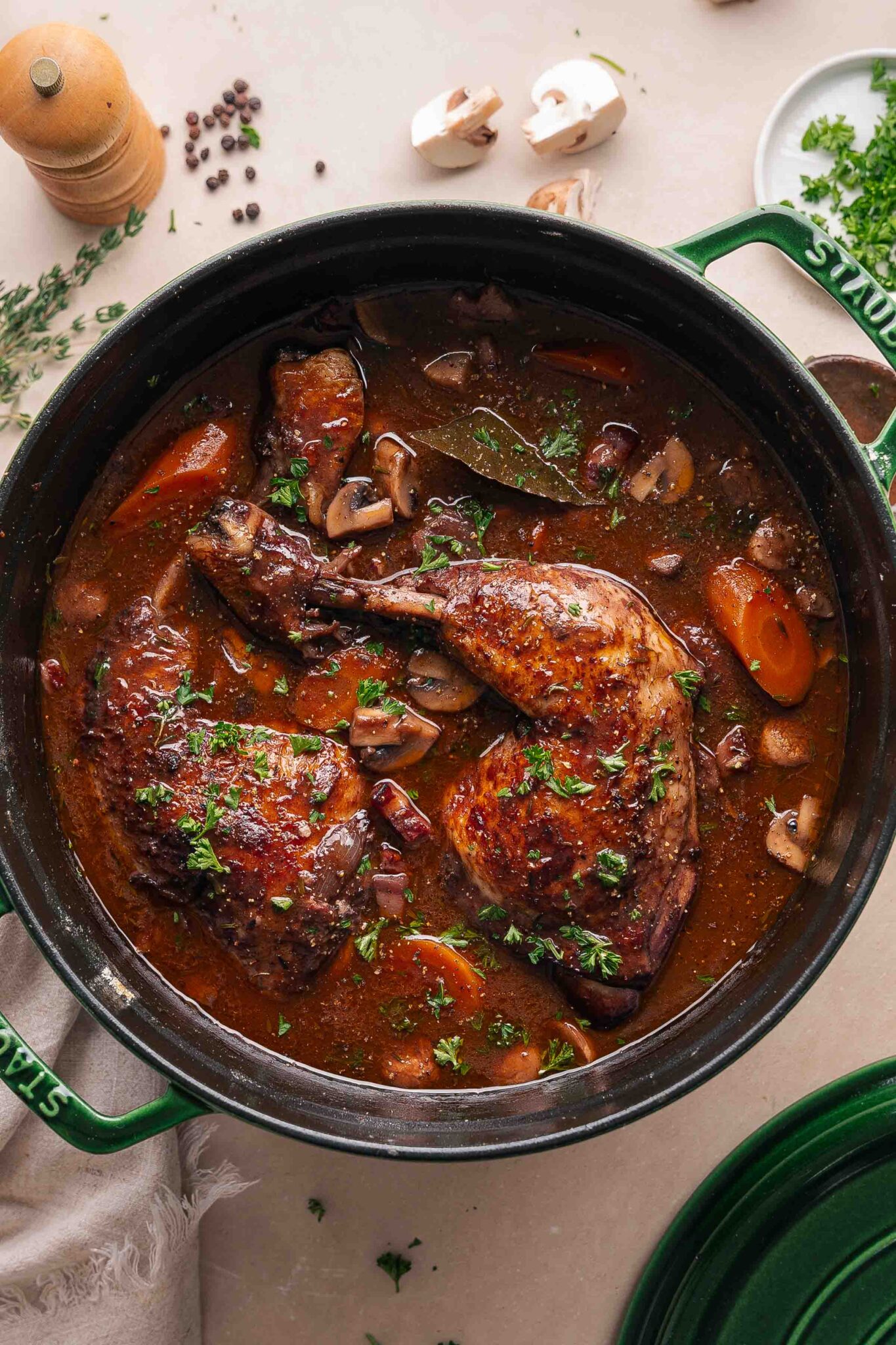 Classic Coq au Vin (Easy Recipe) | La Cuisine de Géraldine